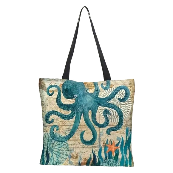 Bags | Octopus Ocean Kraken Tote Bag | Poshmark
